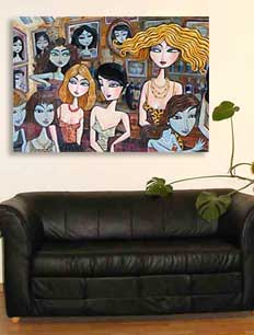 Charles Kaufman Malerei: Frauen Bilder "Saturday Night"