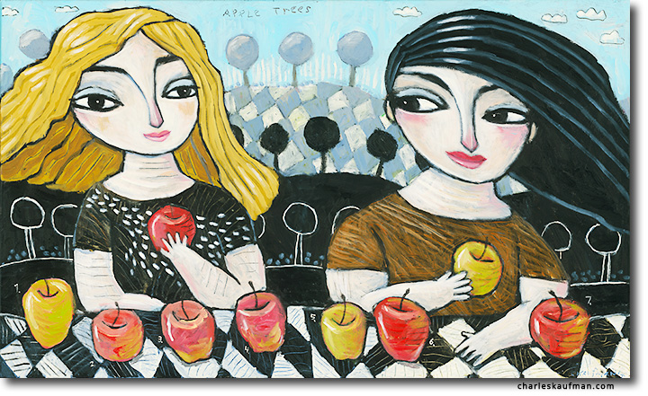 Figurative Art and Paintings by Charles Kaufman - Counting Apples on a ...